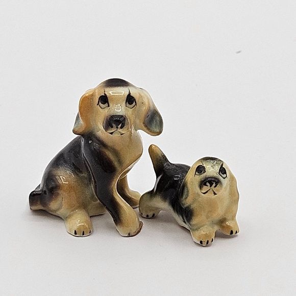 None | Accents | Mama Puppy Hound Dog Beagle Figurines Miniature ...